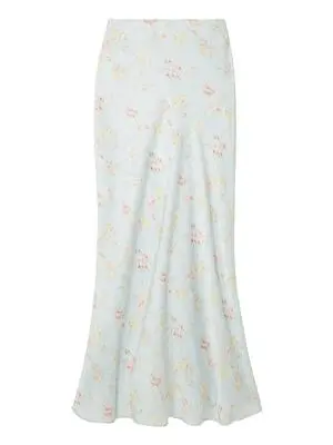 Rabanne Floral-print Satin Maxi Skirt - Multi