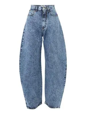 Alaïa High-rise Barrel-leg Jeans - Blue