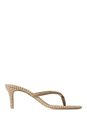 GIANVITO ROSSI Calypso 80 Raffia Sandals - Brown