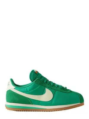 Nike Cortez Leather And Suede-trimmed Shell Sneakers - Green