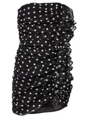 Nina Ricci Polka-dot Silk Chiffon Minidress - Black