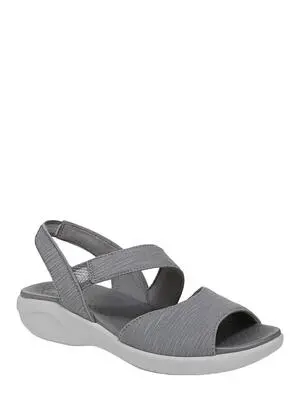 LIFESTRIDE BZees Quarter Strap Slip-On Sandal Grey Fabric