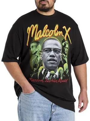 TRUE NATION BY DXL Big & Tall Malcom X Graphic Tee - Black