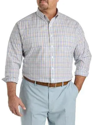 OAK HILL BY DXL Big & Tall Medium Plaid Performance Sport Shirt - Multi