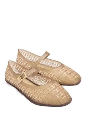 Melissa Harper Mary Jane Flat - Clear Beige