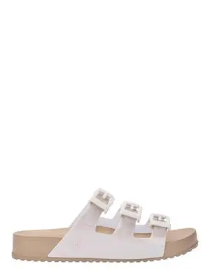Melissa Melissa Cozy Stripes Platform Slide Sandal Beige/white