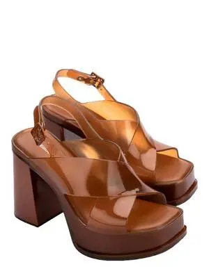 Melissa Dance Slingback Platform Sandal - Brown