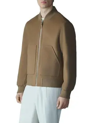 Mackage Emilio Water Repellent Wool Double Face Bomber Jacket - Light Camel