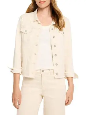 NIC+ZOE Essential Fray Hem Denim Trucker Jacket - Canvas