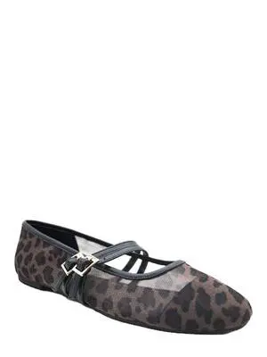 KENNETH COLE Mackenzie Mary Jane Flat - Leopard Mesh