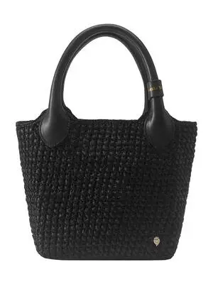 Helen Kaminski Mini Ampara Woven Tote Bag - Charcoal/ Black