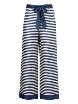 Max Mara Nine Striped Wide-leg Pants - Beige