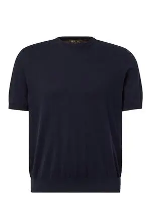 Loro Piana Knitted Cotton T-shirt - Blue