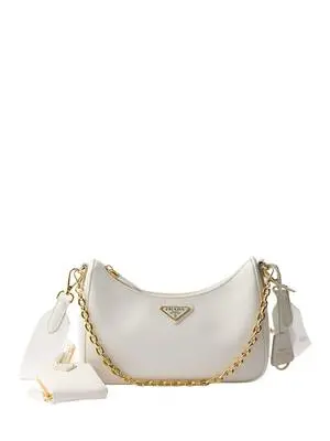 Prada Prada Re-Edition 2005 Saffiano Leather Shoulder Bag Bianco