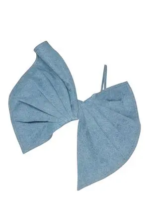 Nina Ricci Bow-detail Denim Top - Blue