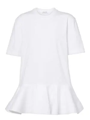 Alaïa Peplum Cotton Jersey T-shirt - White