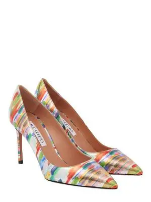 AQUAZZURA Purist 85 Leather Pumps - Multicoloured