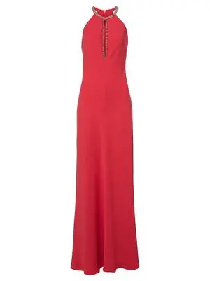 Max Mara Fernet Halterneck Gown - Red