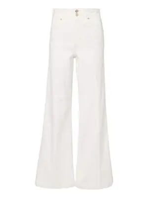 FRAME The Seamed Wide High-rise Trousers - White