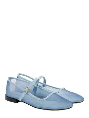SOULIERS MARTINEZ Minima Tulle Mary Jane Flats - Blue
