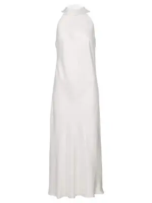 Galvan Bridal Sienna Satin Midi Dress - White