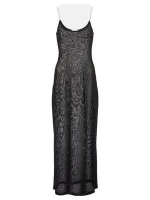 Alaïa Sheer Knitted Midi Dress - Black