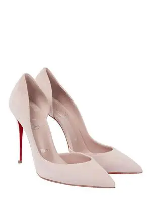CHRISTIAN LOUBOUTIN Iriza 100 Suede Pumps - Pink