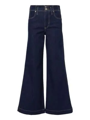 FRAME The Seamed Wide High-rise Jeans - Blue