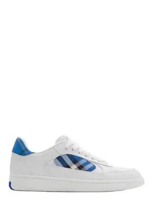 Burberry Burberry Leather And Check Terrace Sneakers White/hyacinth