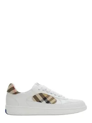Burberry Burberry Leather And Check Terrace Sneakers White/sand