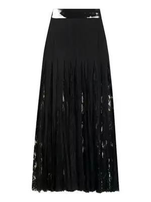 Dolce & Gabbana Silk Chiffon Voile Calf-length Skirt - Black