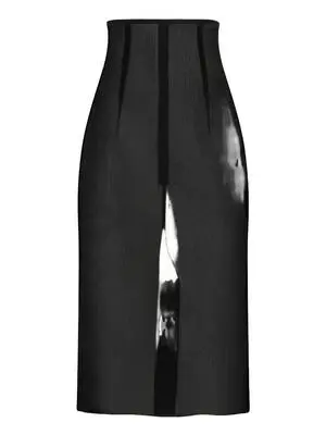 Dolce & Gabbana Silk Chiffon Voile Calf-length Skirt - Black
