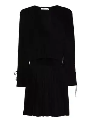 B+AB Ribbed Knit Cardigan And Dress Set - Black