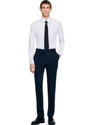 Sandro Classic Wool Suit Trousers - Navy Blue