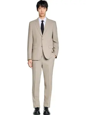Sandro Wool Suit Jacket - Aluminum