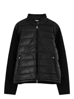 Moncler Quilted Nylon And Wool Jacket - Black