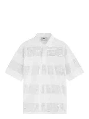 Coperni Crystal-embellished Cotton Polo Shirt - White