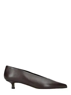 AeydĒ Clara Pointed-toe Heeled Leather Pumps - Dark Brown