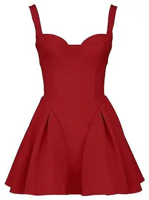 House Of Cb Sweetheart-neck Mini Dress - Haute Red
