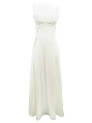 House Of Cb Anabella Scoop-neck Satin Maxi Dress - Ivory