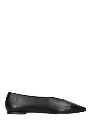AeydĒ Square-toe Leather Ballet Flats - Black