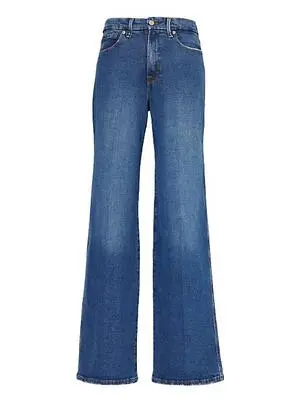 Good American Five-pocket Wide-leg High-rise Jeans - Bblue383