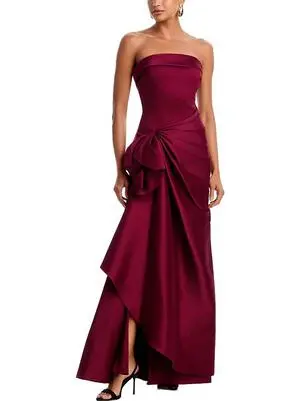 Aqua AQUA Draped Gown Wine