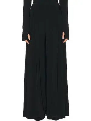 Norma Kamali Pleated Wide Leg Pants - Black