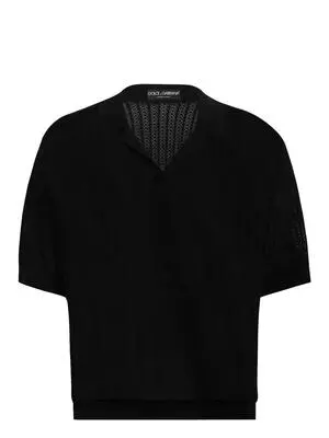 Dolce & Gabbana Knitted Polo Shirt - Black