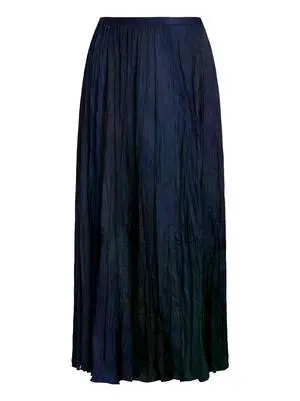 Polo Ralph Lauren Crinkled A-line Midi Skirt - Blue