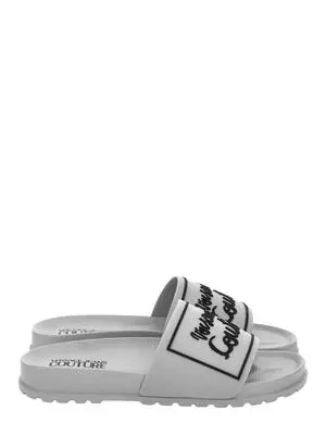 Versace Ridged-sole Slides - White