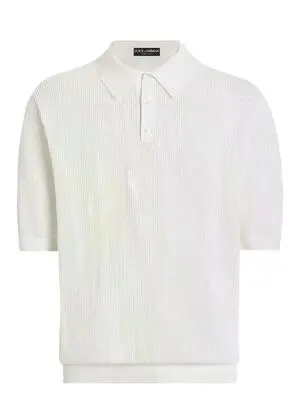 Dolce & Gabbana Knitted Polo Shirt - White