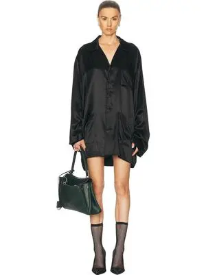 Balenciaga Satin Pyjama Shirt - Black