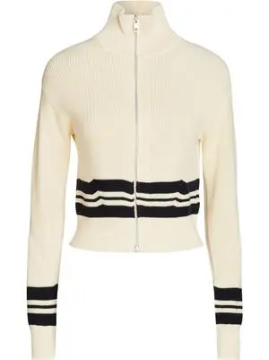 Rag & Bone Amy Striped Cotton Cardigan - Cream